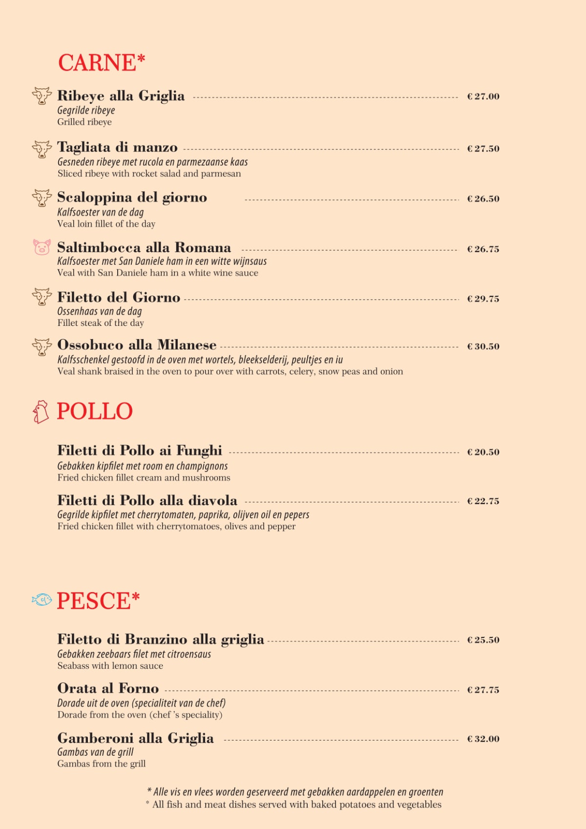 Carte et Menus 2023 - Villa Borghese Amsterdam à Amsterdam | TheFork