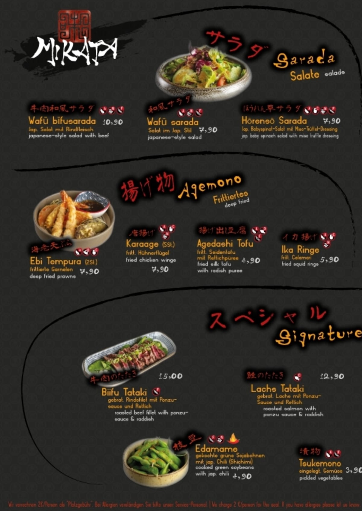 Menu 2024 - Mikata Izakaya in Vienna | TheFork