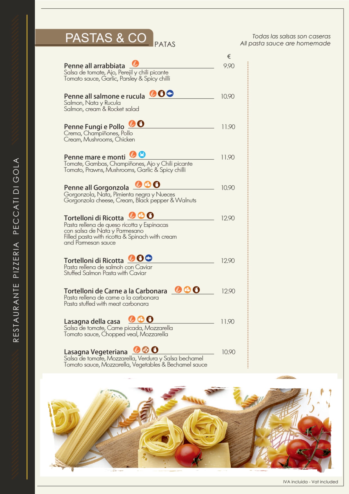 Carte et Menus 2024 - Peccati di Gola à Mijas | TheFork