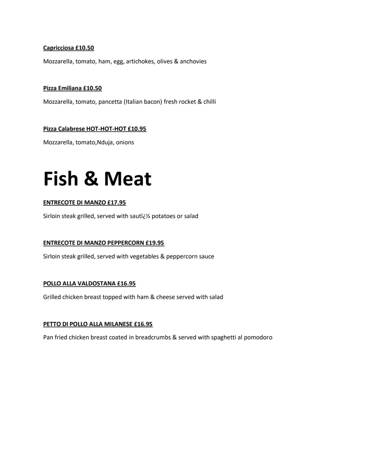 Carte et Menus 2024 - La Pizzeria Italiana à Londres | TheFork