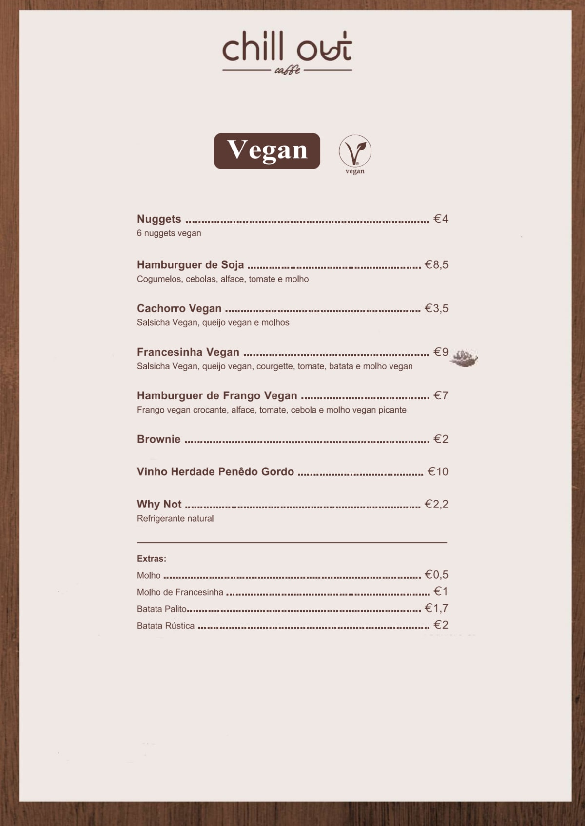 Carte et Menus 2024 - Chillout Caffe à Ponte da Barca | TheFork