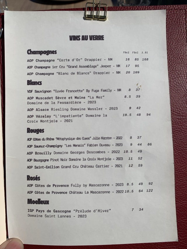 Carte et Menus 2025 - Francette à Paris | TheFork