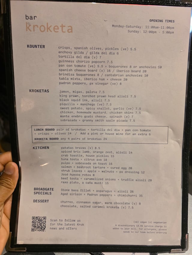 Bar Kroketa - Broadgate in London - Restaurant Reviews, Menu and Prices ...