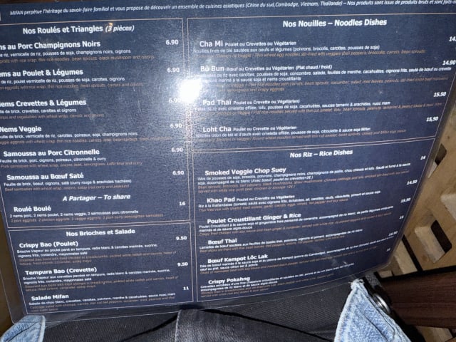 Carte et Menus 2025 - Mifan à Bordeaux | TheFork