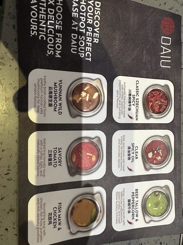 Menus 2025 - Daiu Cardiff Bay in Cardiff | TheFork