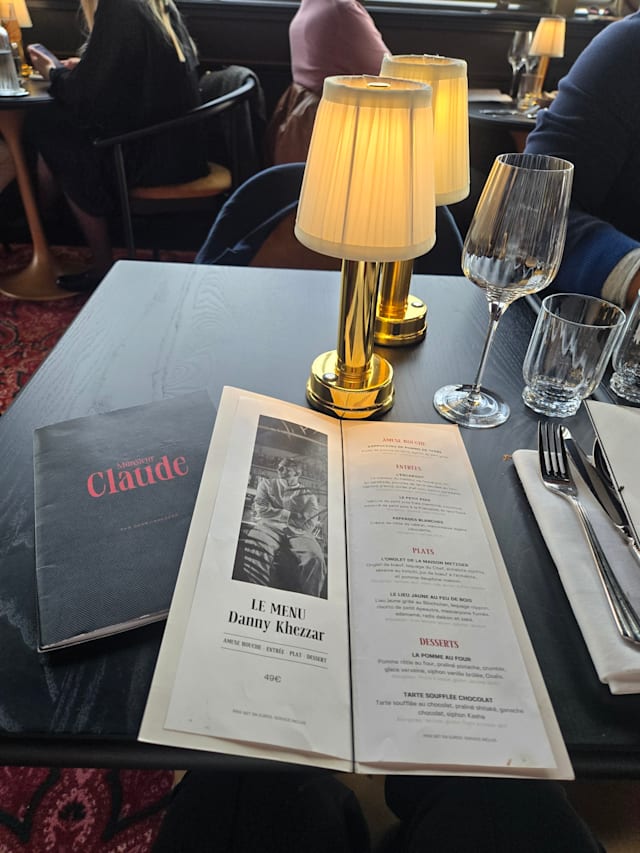 Carte et Menus 2025 - Monsieur Claude à Rueil-Malmaison | TheFork