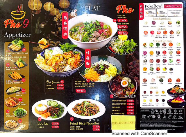 Speisekarte 2025 – Pho 9 in Paris – TheFork