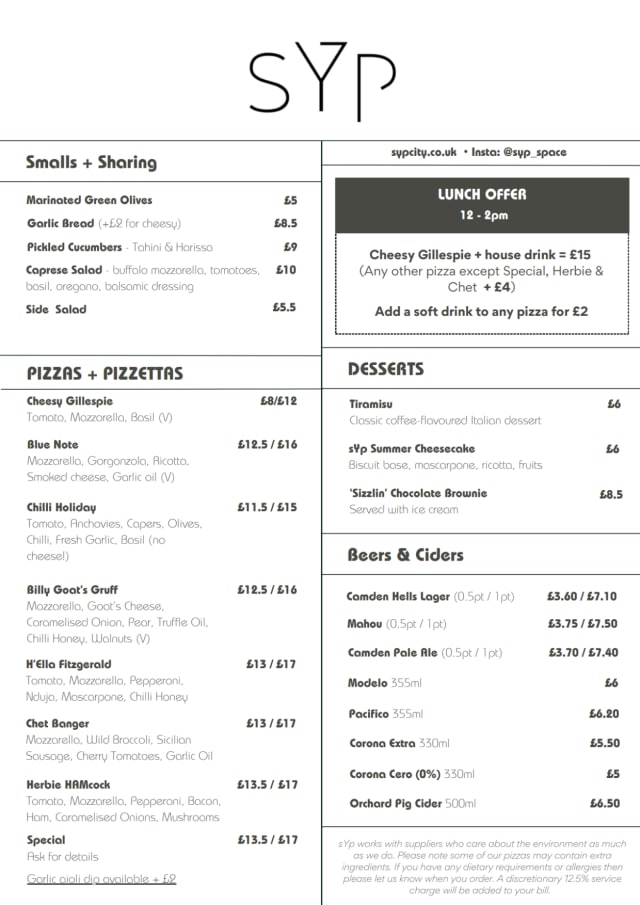 sYp in London - Restaurant Reviews, Menus, and Prices | TheFork