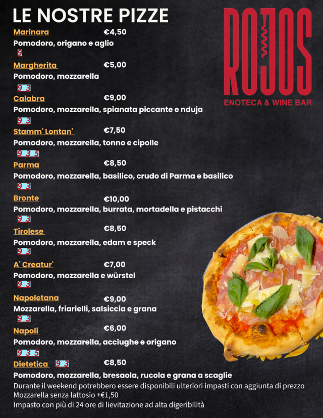 Carte et Menus 2025 - Rojos Wine Bar à Legnano | TheFork