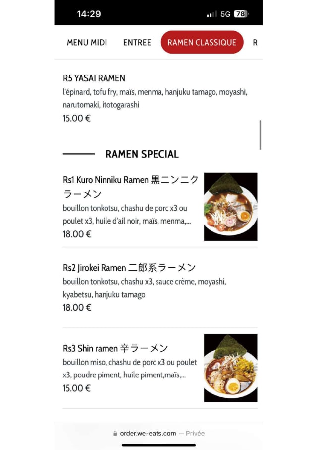 Speisekarte 2025 – Ippin Ramen in Paris – TheFork