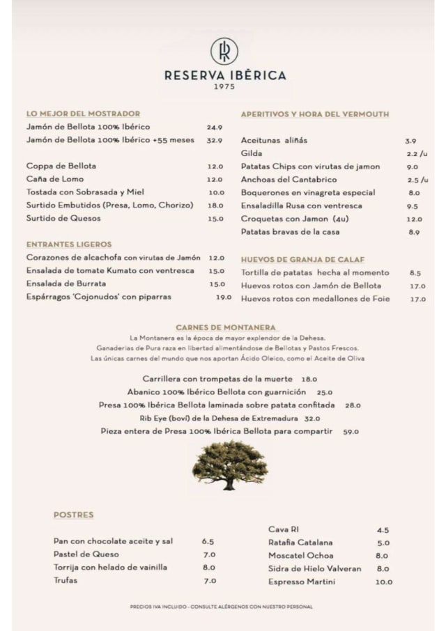 Menù completo e carta 2025 - Reserva Ibérica Sant Cugat a Sant Cugat ...