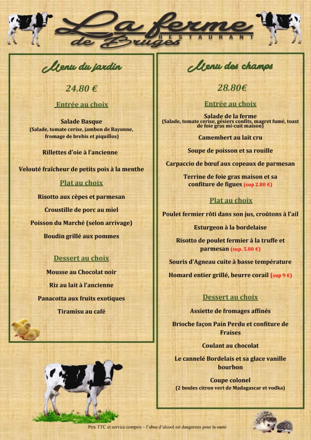 Restaurant La Ferme à Bruges (Gironde) - Menu, avis, prix et ...