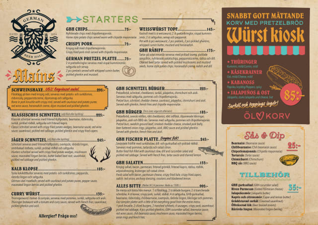Menu 2025 - German Beer Hall Norrtull in Stockholm | TheFork