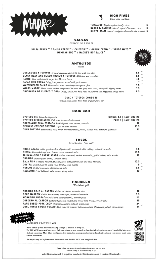 Madre Manchester in Manchester - Restaurant Reviews, Menu and Prices ...