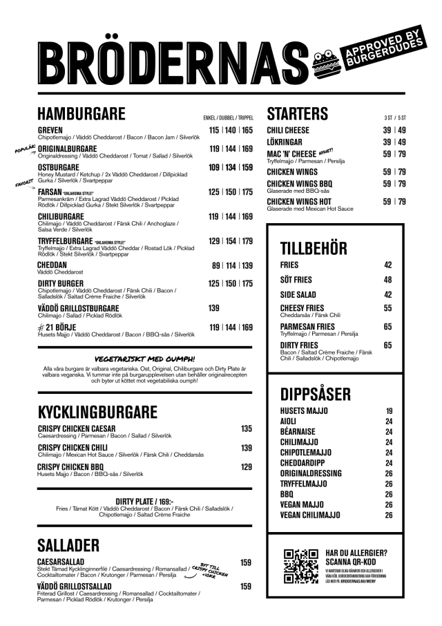Menu 2025 - Brödernas Telefonplan in Hägersten | TheFork