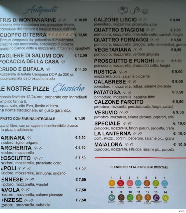 Menu 2025 - La Lanterna in Meda | TheFork