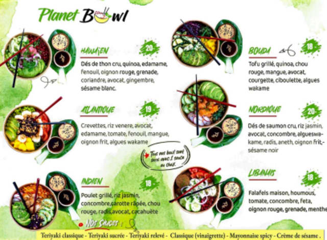 Menu 2025 - Planet Bowl Yverdon in Yverdon-les-Bains | TheFork