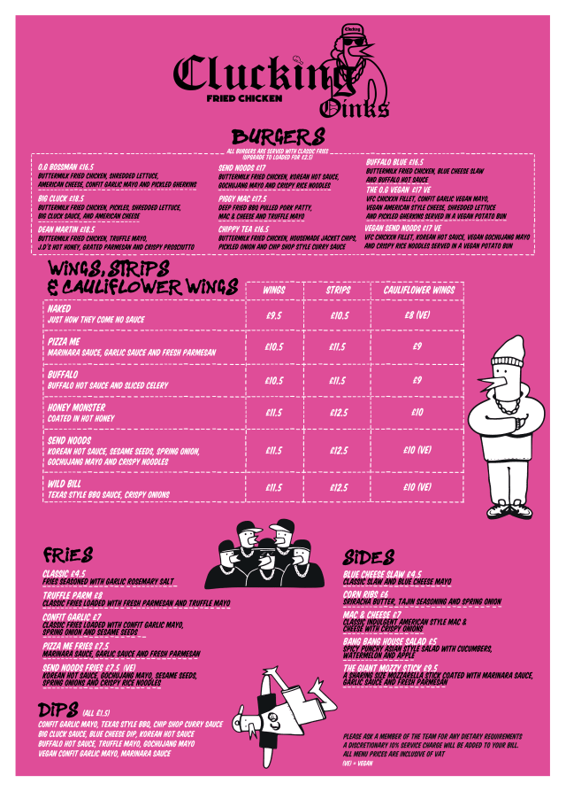 Menu 2025 - Clucking Oinks in York | TheFork