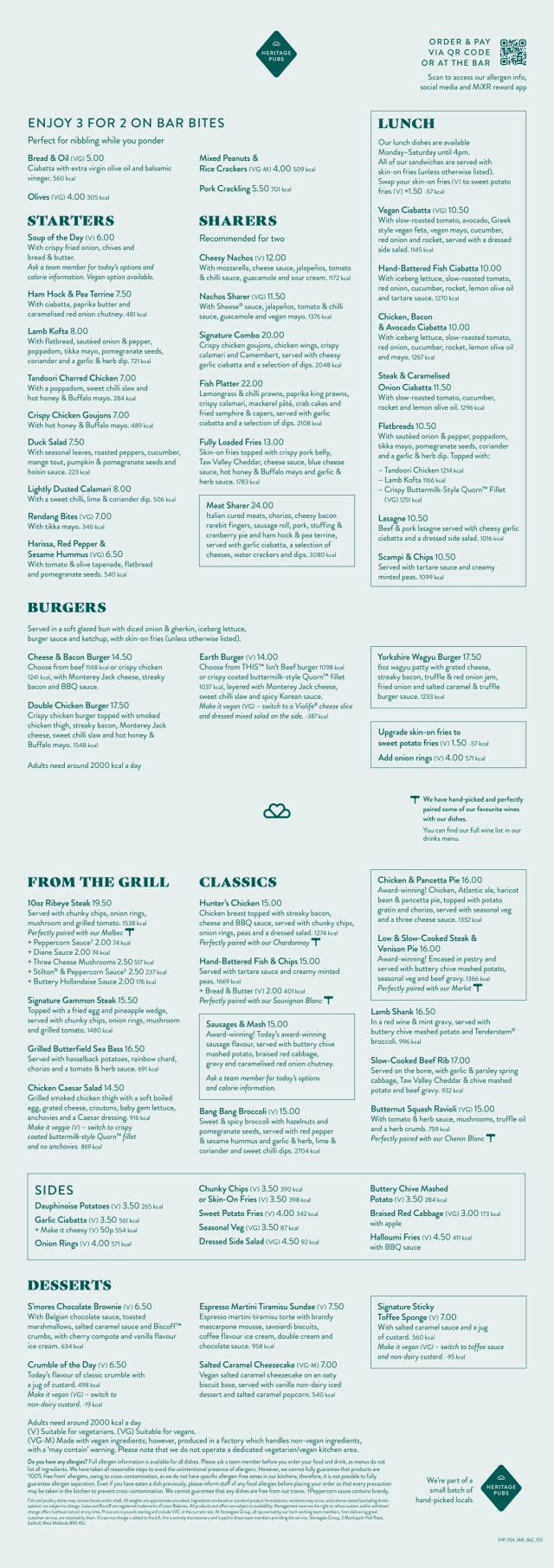Menus 2025 - The Cricketers Inn in Epsom | TheFork