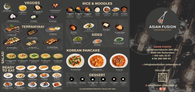 Asian Fusion in Rotterdam - Menu, openingstijden, prijzen, adres van ...