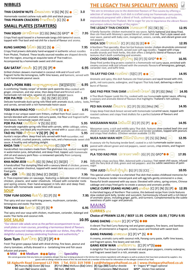 The Legacy Thai Food in Liverpool - Restaurant Reviews, Menus, and ...