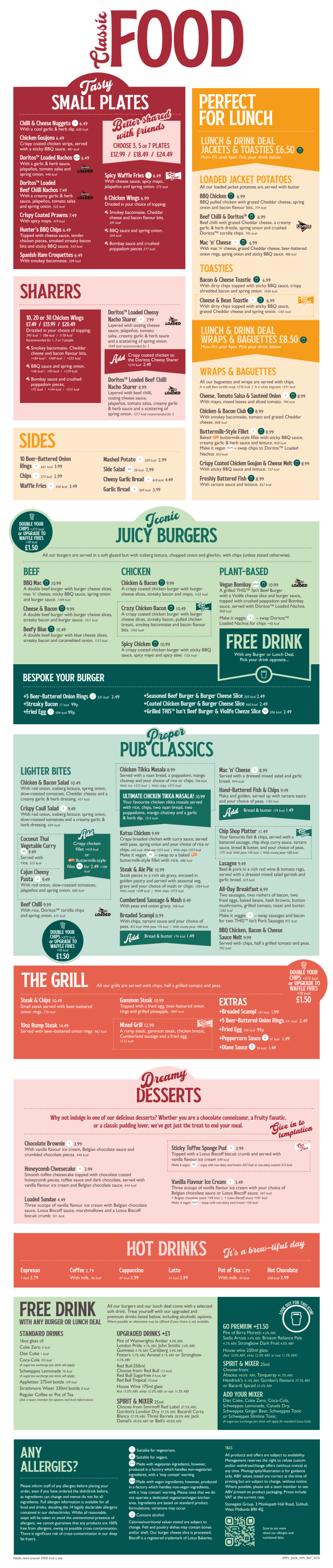 Menu 2025 - Yates Cardiff in Cardiff | TheFork