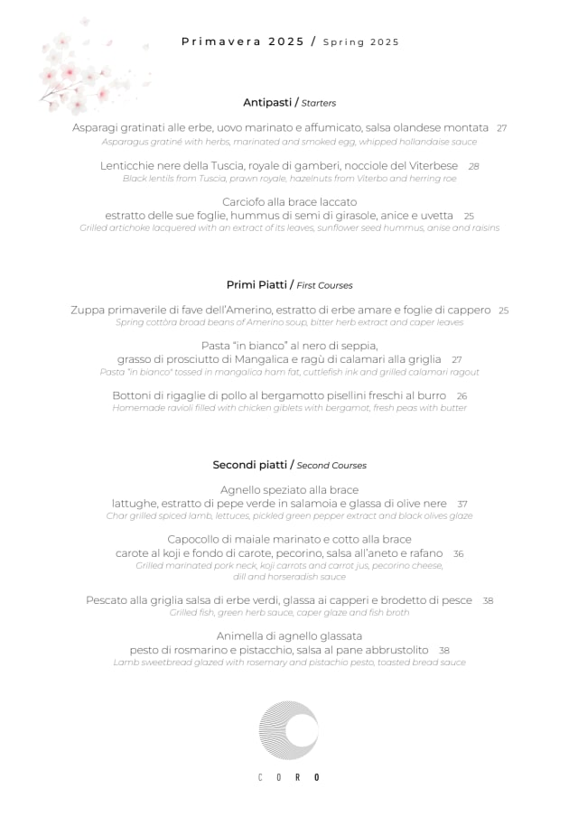 Menù completo e carta 2025 - Coro a Orvieto | TheFork
