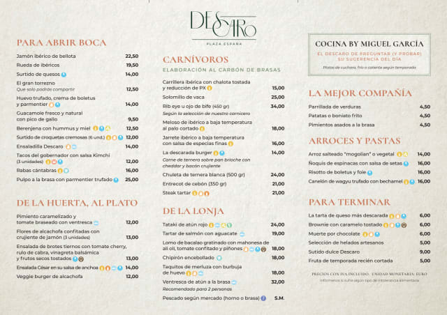 Restaurante Descaro en Madrid - Menú 2025, opiniones, precios y reserva ...