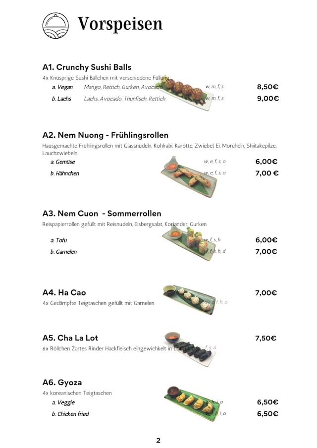 Menu 2025 - Xaxiu Asia Cuisine in Munich | TheFork