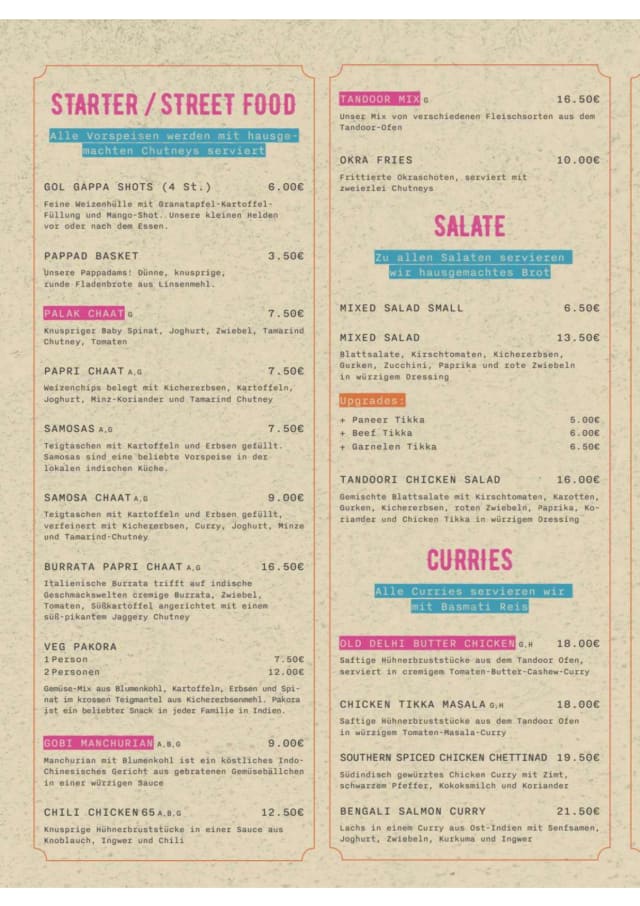Carte et Menus 2025 - Indish Schärding à Schärding Innere Stadt | TheFork