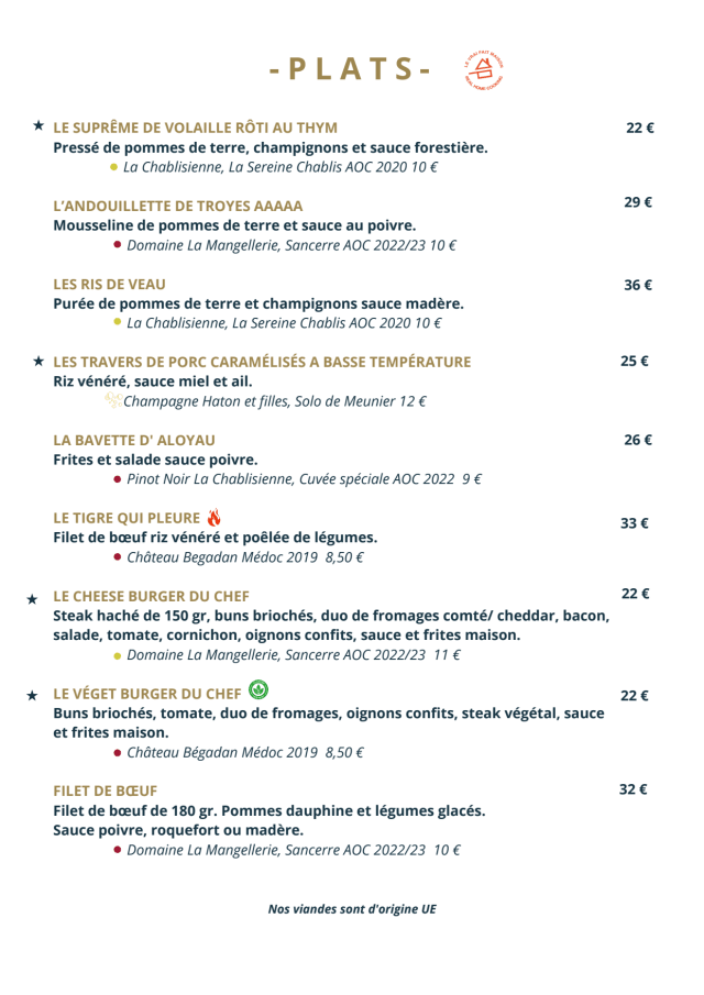 Carte et Menus 2025 - L’Entracte à Ville-d'Avray | TheFork