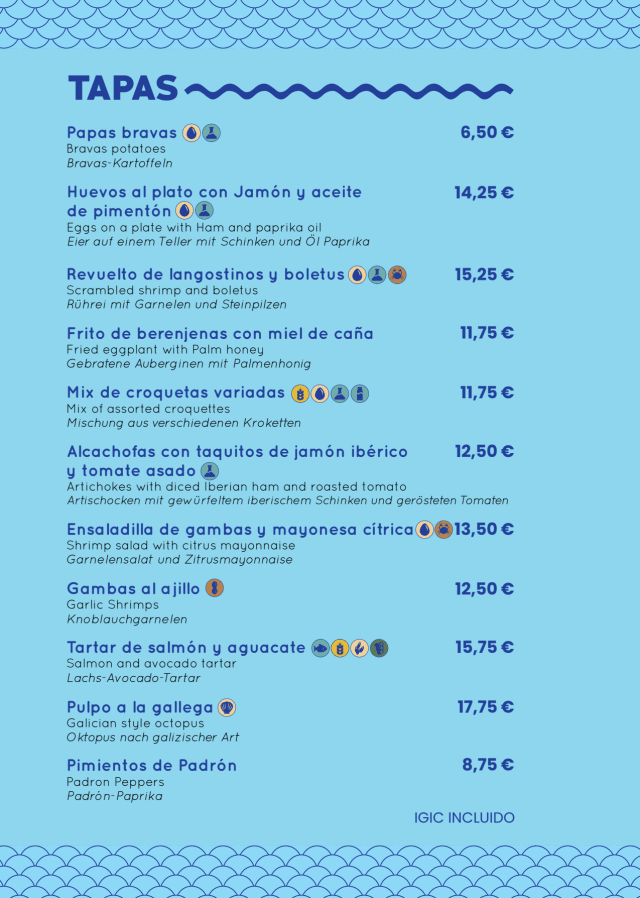 Carte et Menus 2025 - La Tortuga à Las Palmas De Gran Canaria | TheFork