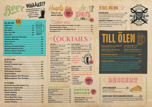 Menu 2025 - German Beer Hall Norrtull in Stockholm | TheFork