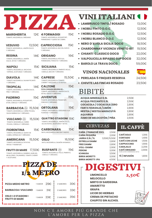 Carte et Menus 2024 - ORIGANO - Ristorante/Pizzeria à Figueres | TheFork