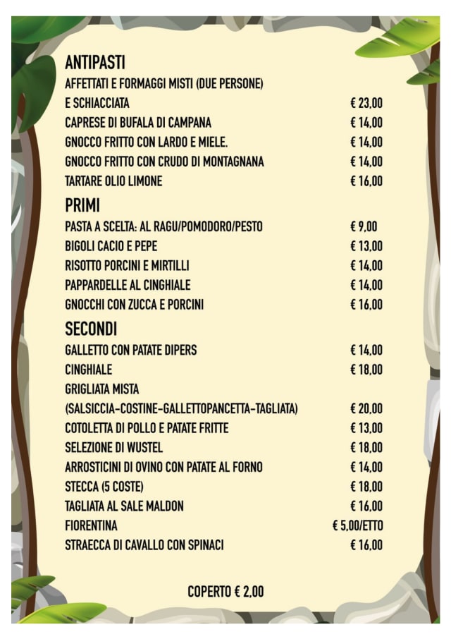 Menu 2025 - La Tana della Pantera in Piove Di Sacco | TheFork