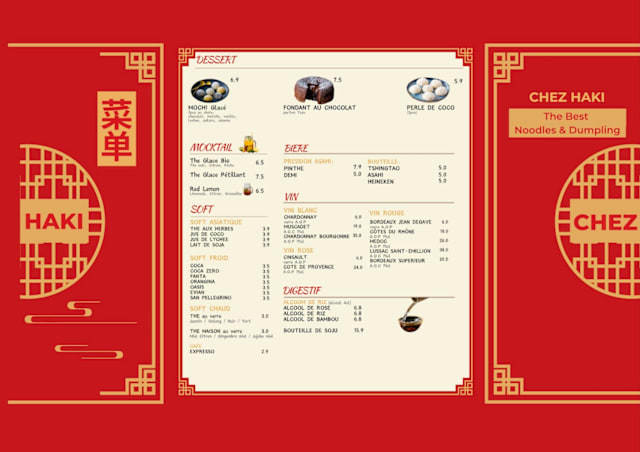 Carte et Menus 2025 - Chez Haki Paris 8 à Paris | TheFork