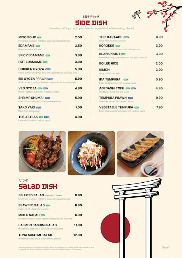 Menus 2025 - Azuma in London | TheFork