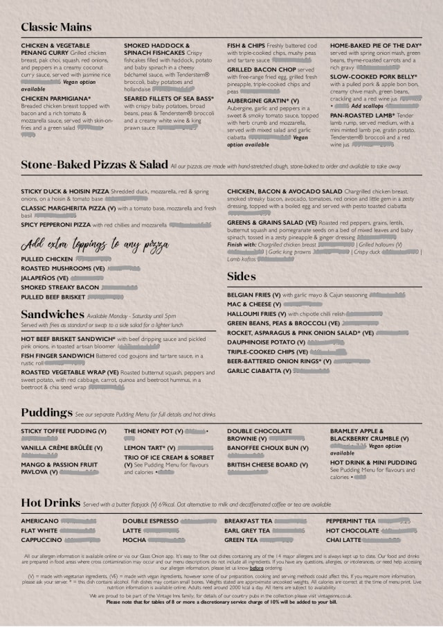 Menus 2025 - The Old Farmhouse in Darlington | TheFork