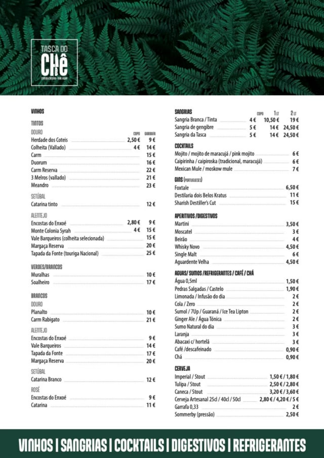 Carte et Menus 2025 - A Tasca do Chê à Amadora | TheFork