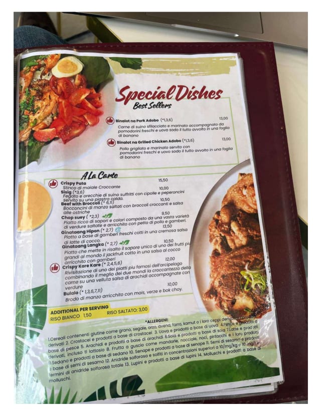 Menu 2025 - Mabuhay Restaurant Tibaldi Milan - Filipino Japanese ...