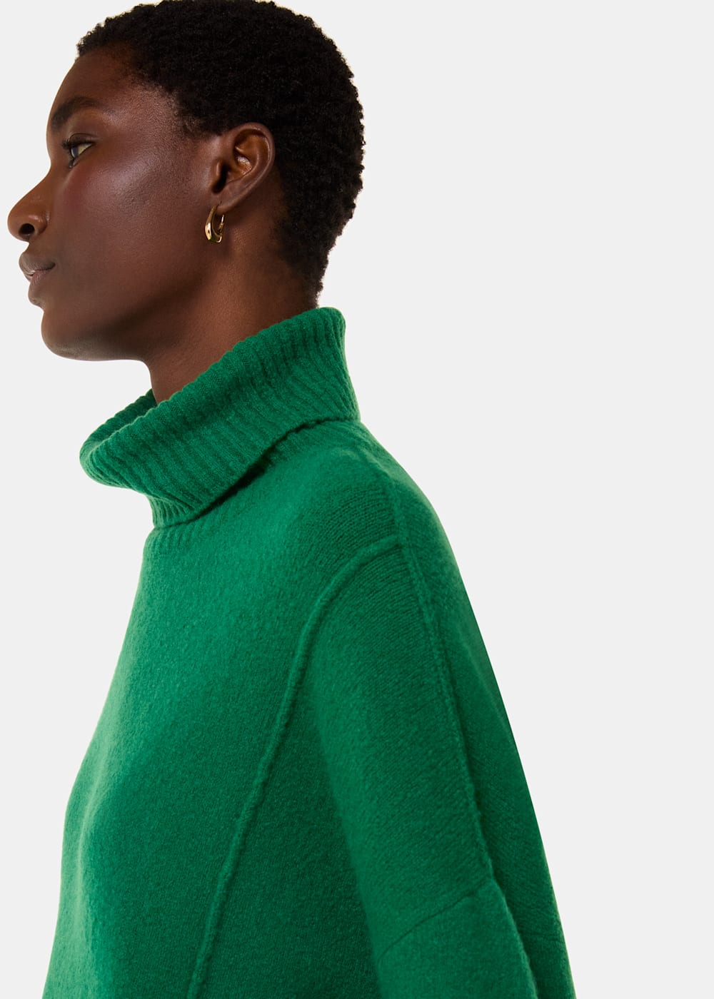 Women's Green Wool Mix Turtleneck Sweater | Whistles US | Women's Green Wool Mix Turtleneck Sweater | Whistles US |