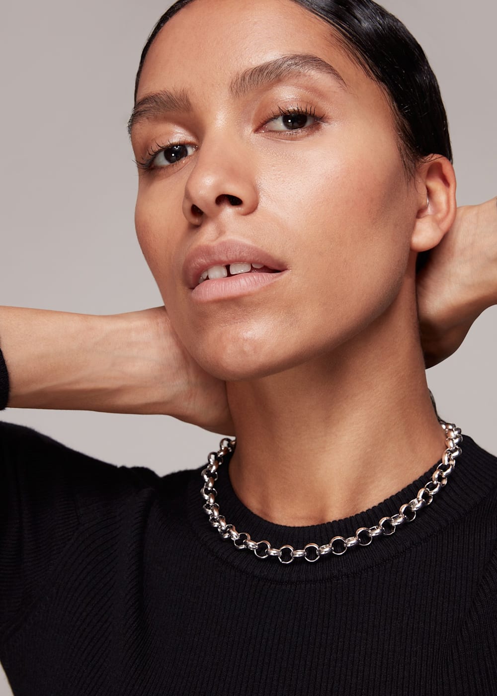 Silver Chunky Chain Necklace WHISTLES Whistles US
