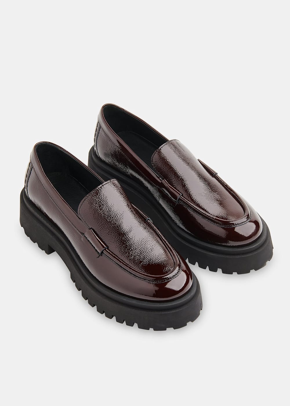 Women's Burgundy Leather Chunky Loafers | Whistles US | Women's Burgundy Leather Chunky Loafers | Whistles US |