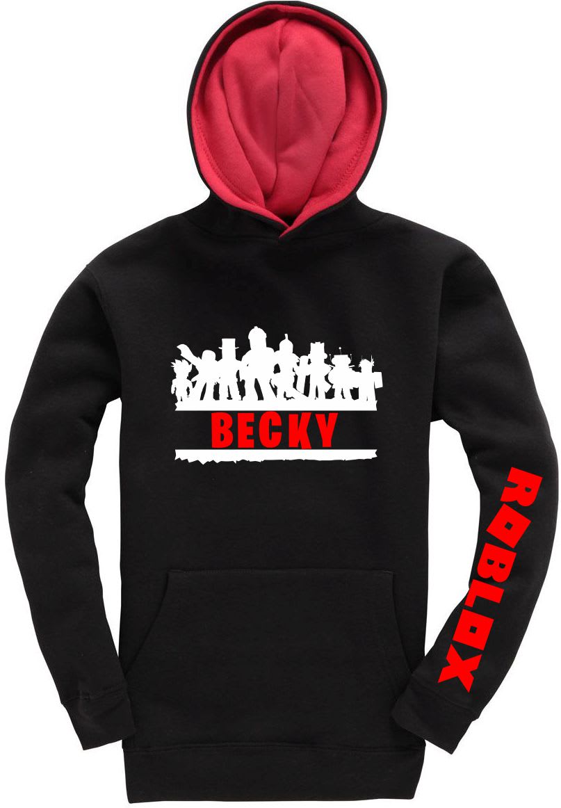 Roblox character hoodie personalised with your name