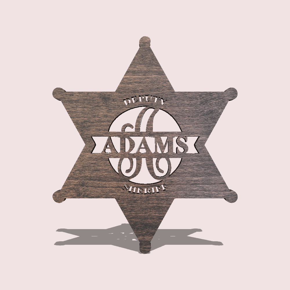 Sheriff Badge | The Holz Brothers | Printable Scroll Saw Pattern