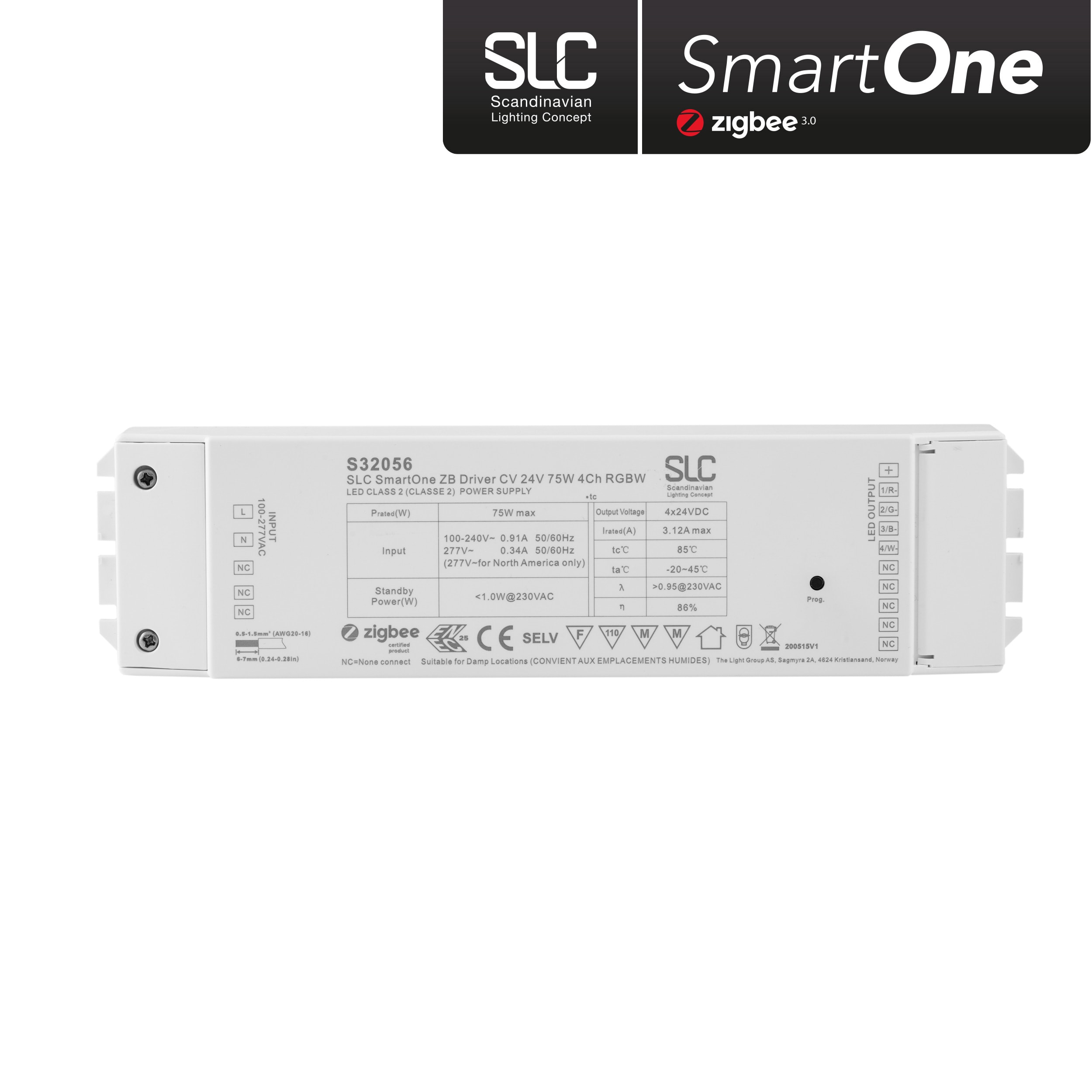 SLC SmartOne Power Supply CV 24V 75W RGB/RGBW Zigbee The Light Group