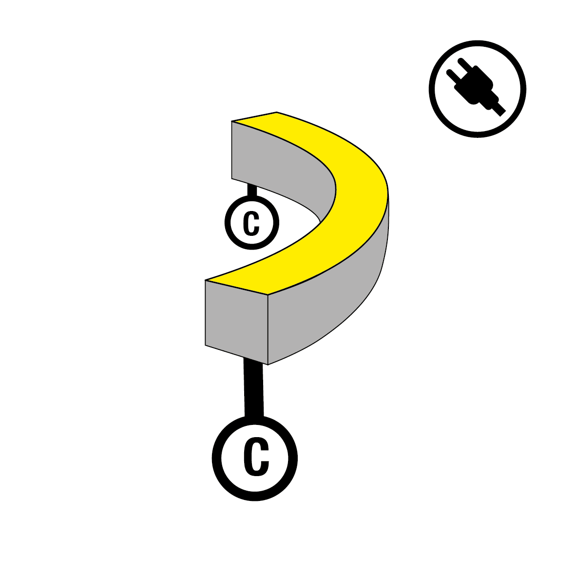 NeonFlex 230V Side-Bend Mono Feeder Schuko C The Light Group