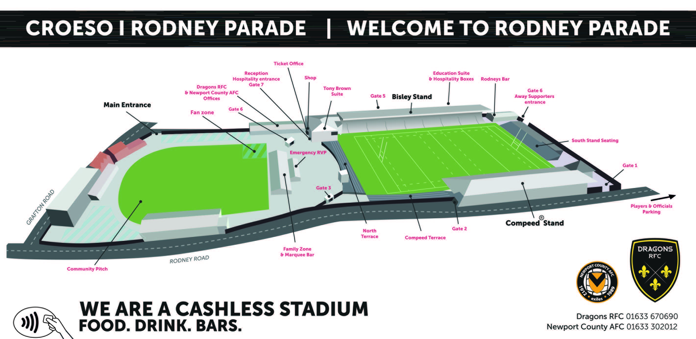 Stadium Map - Rodney Parade