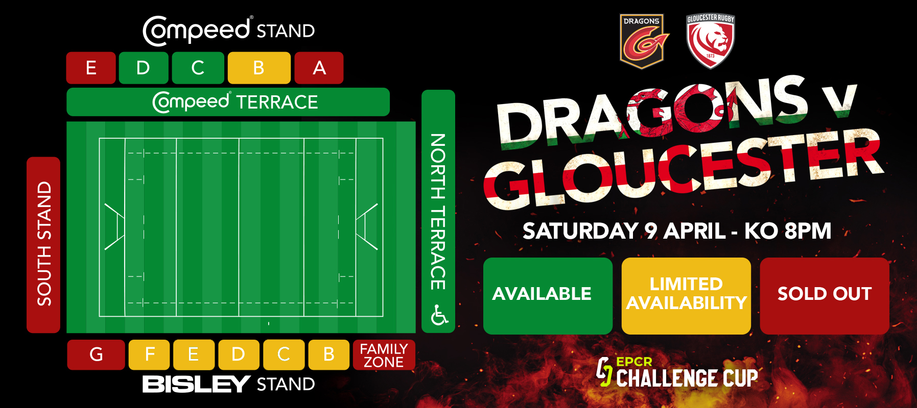 Dragon News : Bisley Stand filling fast for Gloucester