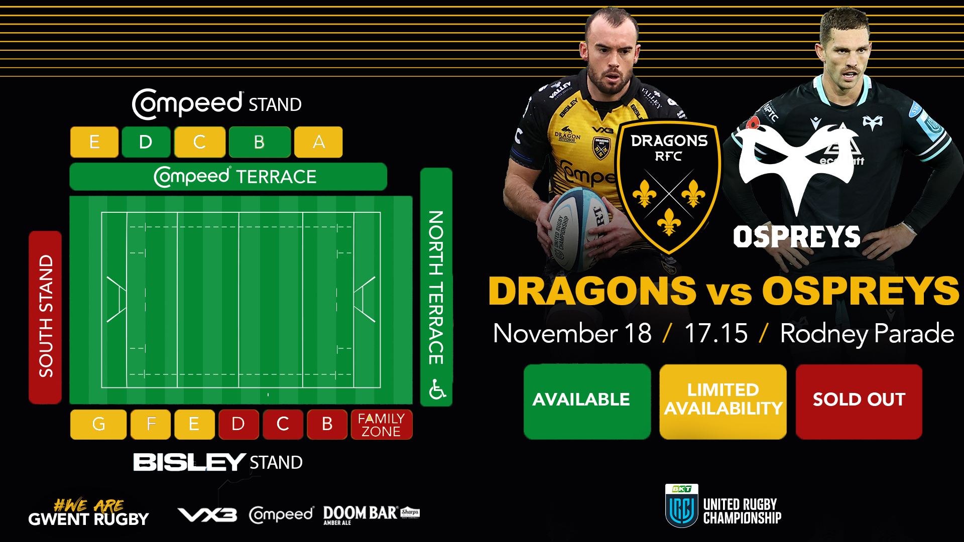 Dragon News : Bisley Stand close to sell out for Ospreys